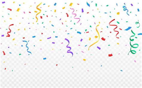Party Confetti And Ribbon Falling Vector Templatemonster