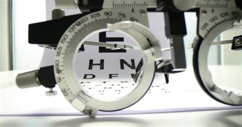 Eye Chart Test And Trial Frame Ophthalmologist Tools Stock Footage