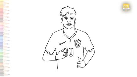 Neymar Drawings Easy Outline Drawings How To Draw Neymar Drawing Simply Step By Step