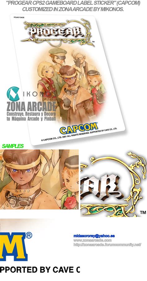 Progear Custom Colored Cps2 Game Board Label Sticker Capcom Ver 2 Designed In High