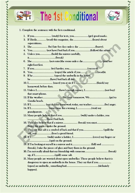 The First Conditional Esl Worksheet By Nataliaalmoines