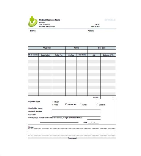 Doctor Invoice Templates 13 Free Printable Docs Xlsx And Pdf