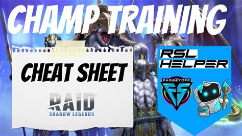 Raid Shadow Legends Cheat Sheet Dunload