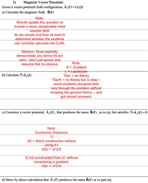 Solved 2 Magnetic Vector Potential Given A Vector