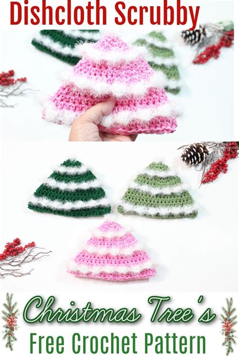 Christmas Tree Dishcloth Pot Scrubber Free Crochet Pattern Scrubbies Crochet Pattern