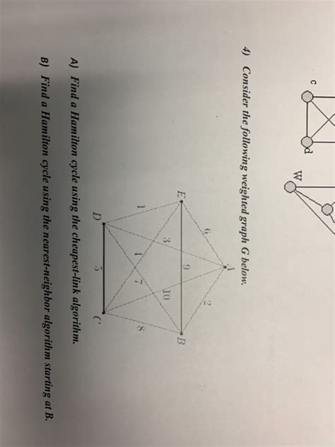 Solved 4 Consider The Following Weighted Graph G Below 2 0