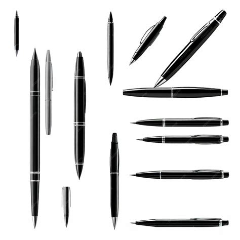 Premium Vector A Series Of Pens With A Pencil On The Bottom