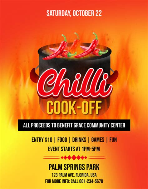 Chilli Cook Off Flyer Template Postermywall
