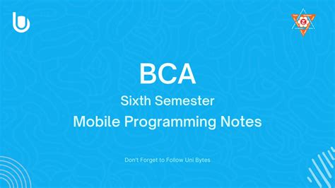Mobile Programming Notes Uni Bytes