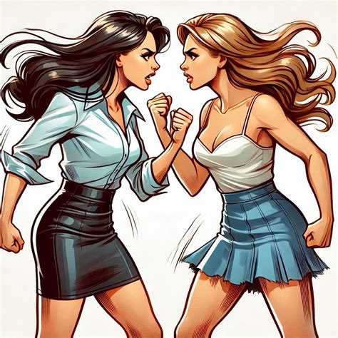 Cartoon Catfight 9 By Entrophication On Deviantart