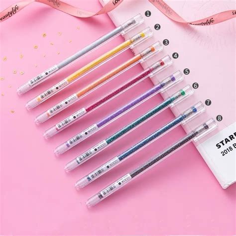 Stylo8 Colors Ensemble De Stylos Surligneurs à Paillettes 8 Couleurs