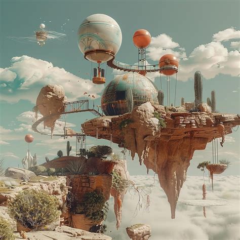 3d Rendered Surreal Photo With Floating Objects Or Dreamlike Scenarios