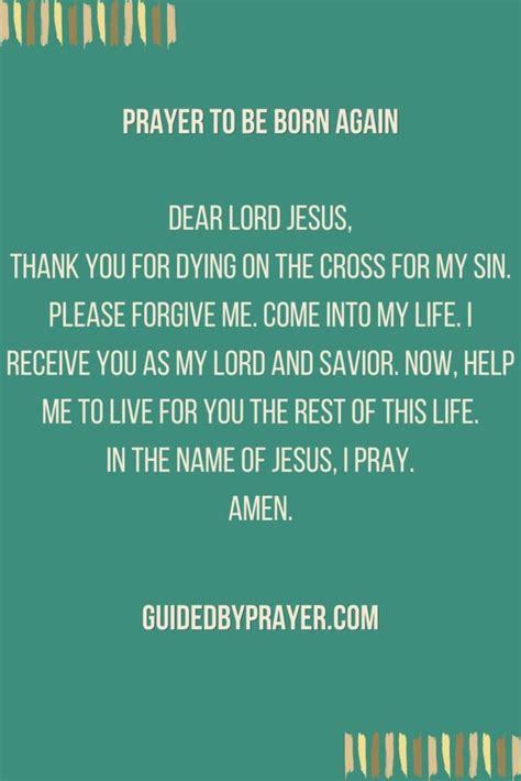 Prayer To Be Born Again Guided By Prayer