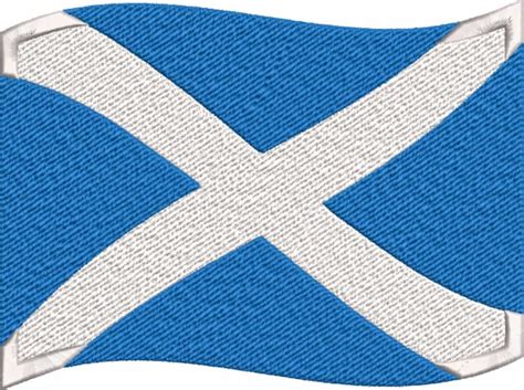 Scotland Flag Waving Outline National Map Flag Blue With White Cross