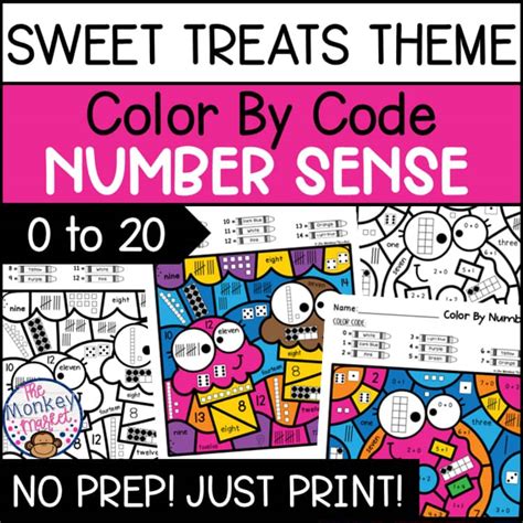 Subitizing Math Worksheets Color By Code Number Sense Sweet Treats