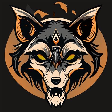 Premium Vector Classic Wolf Skull In Retro Style