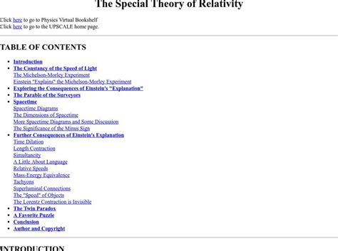 Harrisonspecial Theory Of Relativity Website For 9th 10th Grade