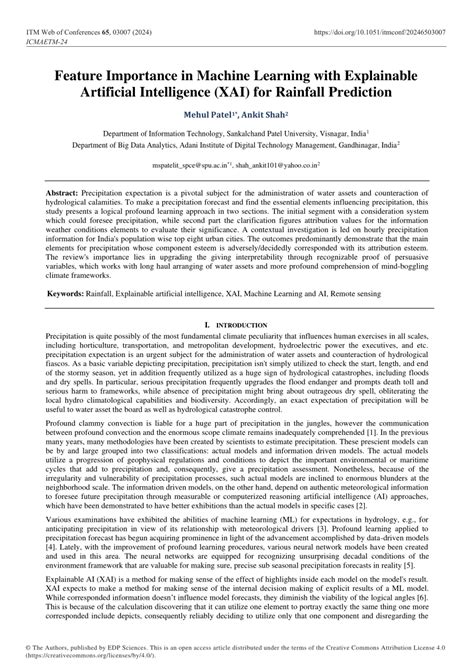 (PDF) Feature Importance in Machine Learning with Explainable Artificial Intelligence (XAI) for ...