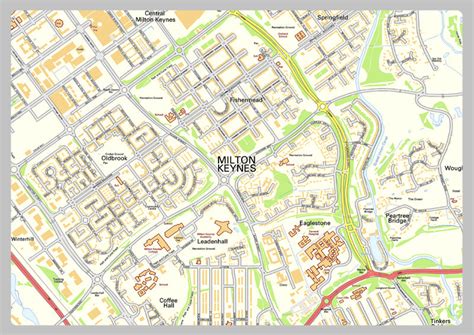 Milton Keynes Street Map I Love Maps