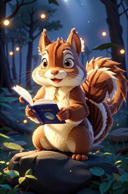 Premium Ai Image A Squirrel With A Book Called Squirrel Holding A Book