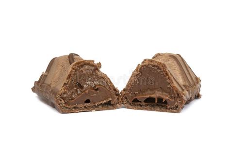Chocolate Candy Wafer With Creamy Filling Isolated On The White Stock Image Image Of Life