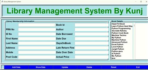 Kunj Vihari Shukla On Linkedin Python Tkinter Librarymanagement Mysql Programming Gui