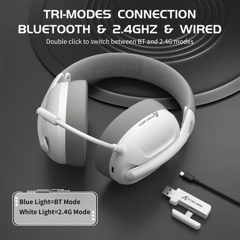New Attack Shark L80wireless Bluetooth2 4g Three Mode Wired Lightweight Headset With Microphone