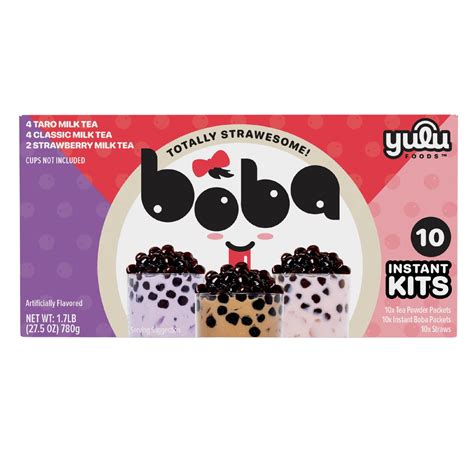 Yulu Instant Boba 10 Drink Variety Pack Classic Taro And Strawberry