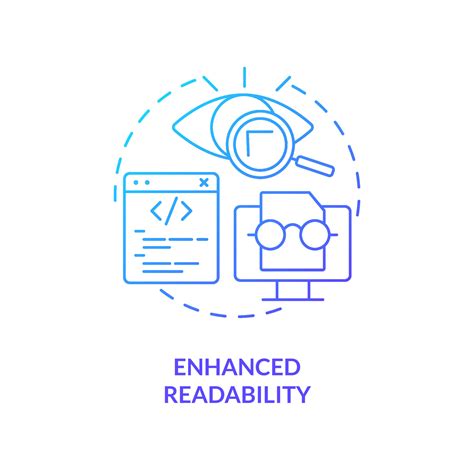 Enhanced Code Readability Blue Gradient Concept Icon Functional