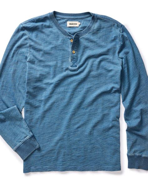 The Organic Cotton Henley In Washed Indigo Taylor Stitch