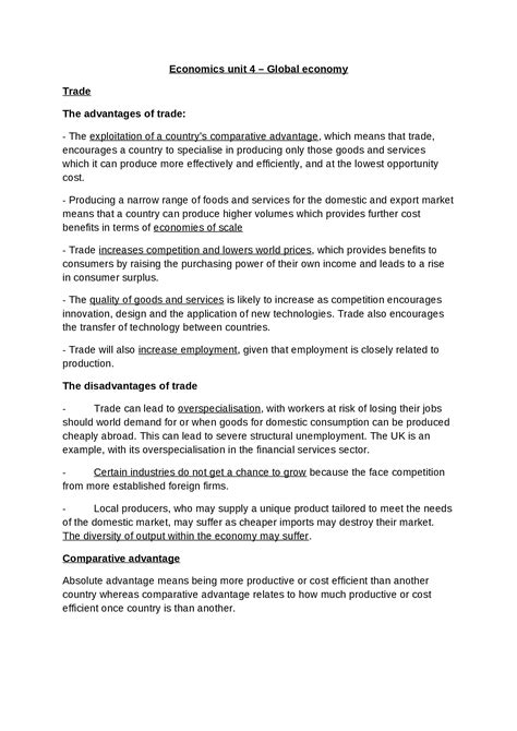 Docx Economics Unit 4 Notes Dokumentips