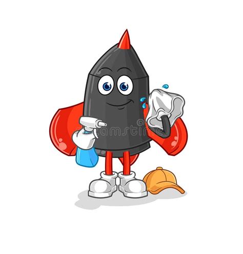 Dart Cleaner Vector Cartoon Character Stock Vector Illustration Of