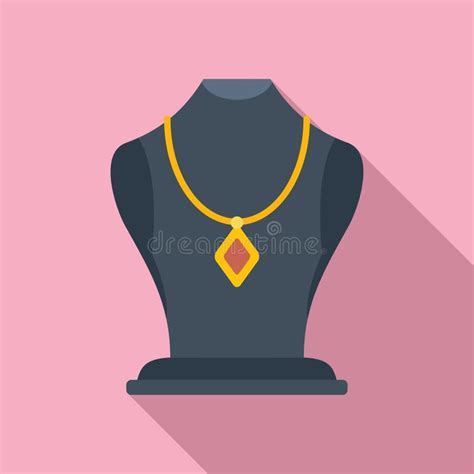Model Jewelry Dummy Icon Flat Vector Fashion Bust Stock Illustration