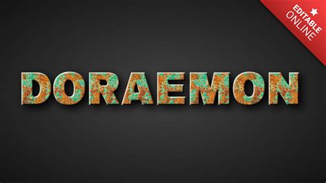Doraemon Rusty Metal Texture Text Effect Generator