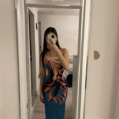 Colourful Sexy Maxi Dress Depop