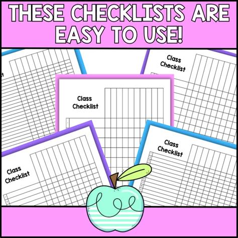 Printable Class Checklist Set Homework Assignments And Grade Tracker