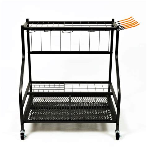 Garden Tool Organizer Stand For Up To 55 Long Handled Tools Black