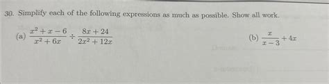 Solved Simplify each of the following expressions as much as | Chegg.com