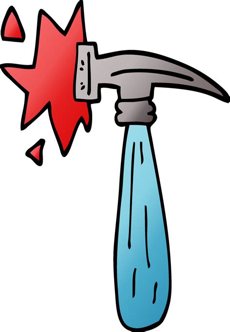 Cartoon Doodle Hammer Banging 12199341 Vector Art At Vecteezy