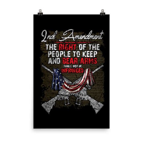 2nd Amendment Text Poster Meachs Military Memorabilia And More