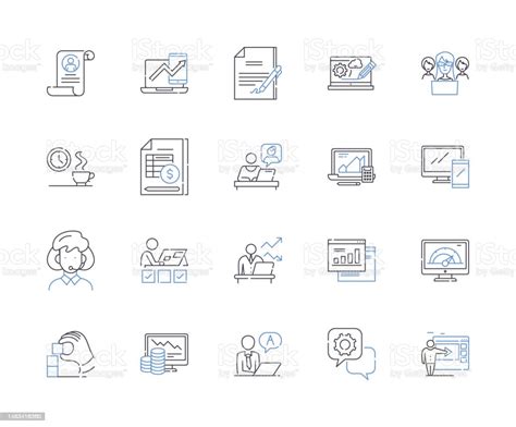 관리 및 워크플로 개요 아이콘 모음입니다 워크플로 관리 계획 조직 프로세스 전략 효율성 벡터 및 일러스트레이션 개념 집합입니다 조정 자동화 선형 표지판 스케줄링 개선에 대한