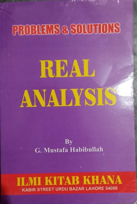 Real Analysis Problems And Solutions Ilmi Kitab Khana Css Pcs Other Books