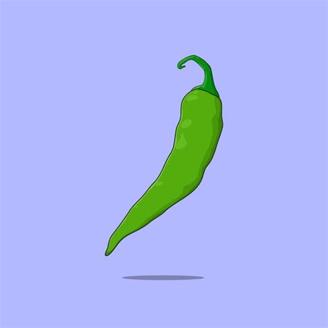 Premium Vector Fresh Green Spicy Chilli Vector Vegetable Illustration Icon