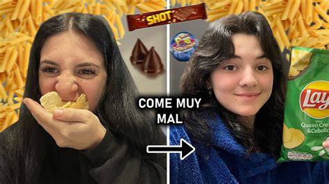 Un Dia Comiendo Como Mi Hermana Youtube