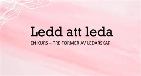 Ledd Att Leda Evangeliska Frikyrkans Efk