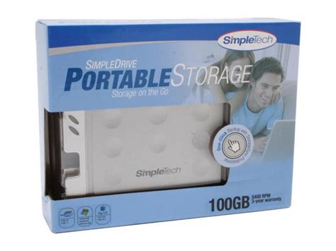 SimpleTech SimpleDrive 100GB USB 2 0 2 5 External Hard Drive Newegg Com