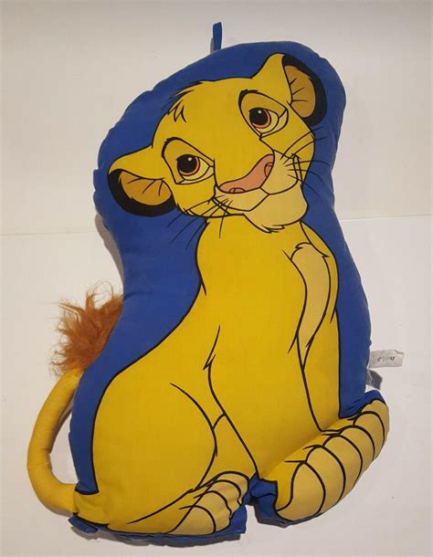 Vintage Disney Lion King Simba Throw Stuffed Plush Pillow 22x13 Blue W Tail 3921872096