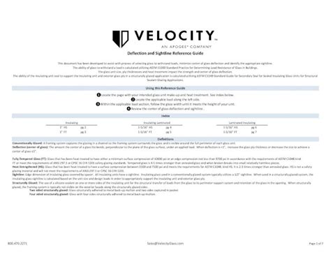 Pdf Deflection And Sightline Reference Guide Velocity Glass · 2020