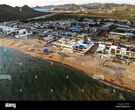 Aerial View Of Kino Bay In Sonora Mexico Beach Tourist Destination