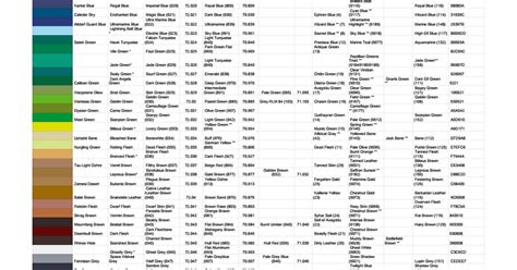 Vallejo Colour Chart Conversion Catalog Library